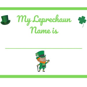 Whats Your Leprechaun Name? Name Generator Printable Party Game Instant ...