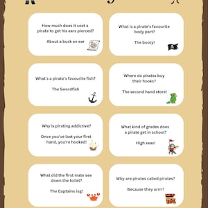 24 Pirate Jokes Printable Pirate Jokes Instant Download Pirate Jokes ...