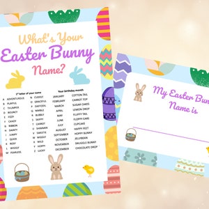 Whats Your Easter Bunny Name? Name Generator Printable Party Game ...