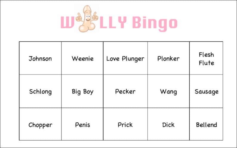 Willy Bingo 16 Cards RUDE Hen Party Bachelorette Bingo Rude - Etsy UK