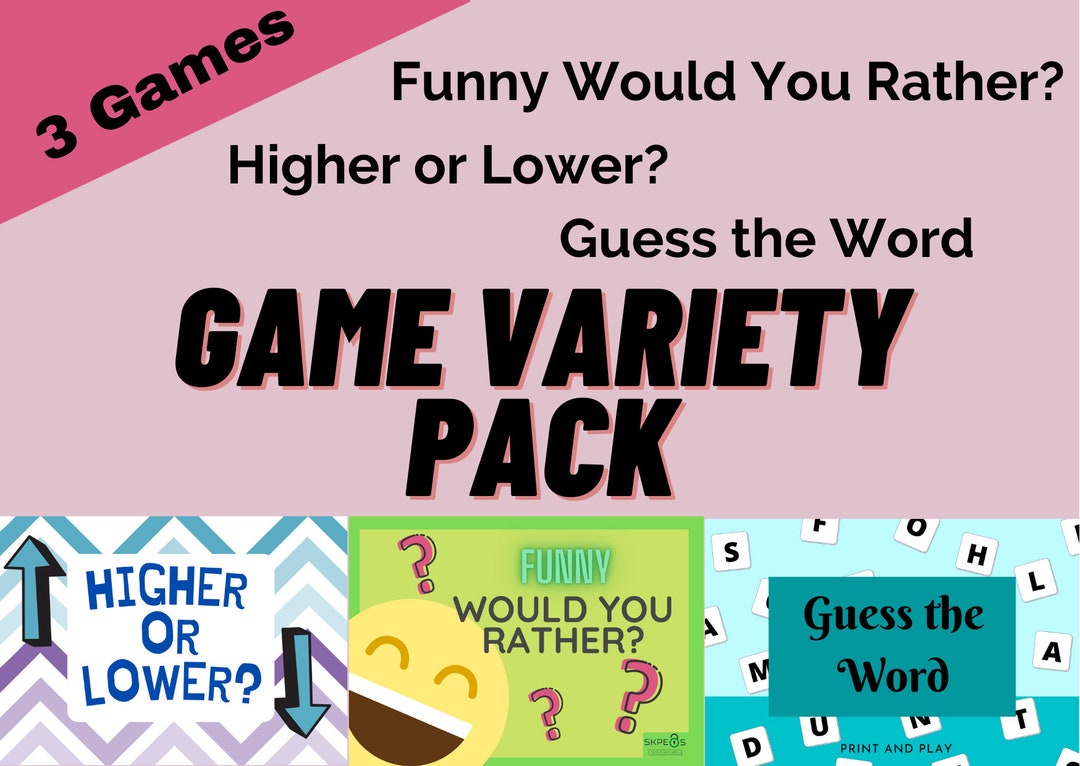 Game Variety Pack New Years Games 3 Pack Variety Game Higher or Lower ...