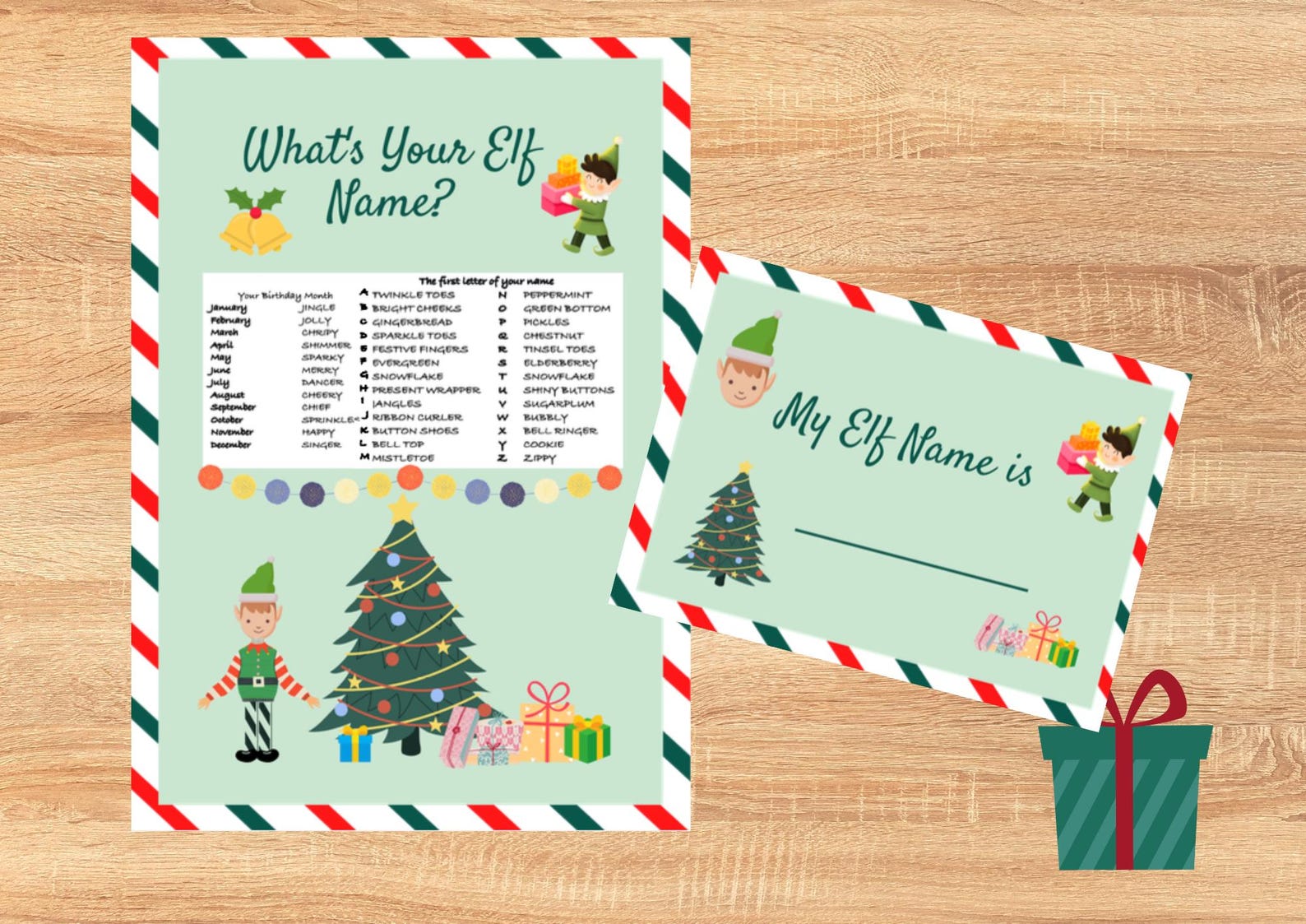 Whats Your Elf Name? Elf Name Generator Christmas Printable Party Game ...