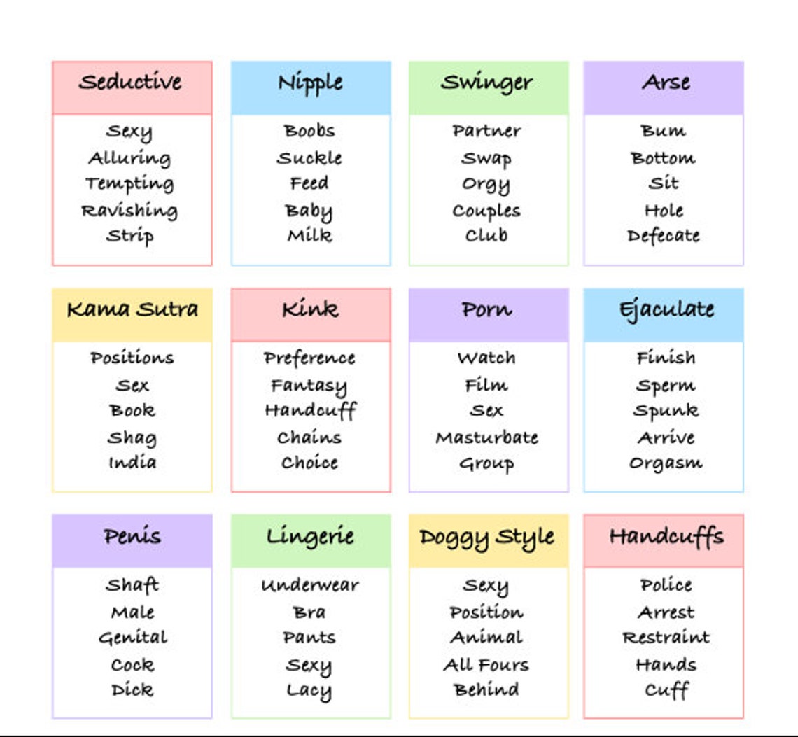 Guess the Word Adult Game Guess the Word Suggestive Sexy Game Rude ...