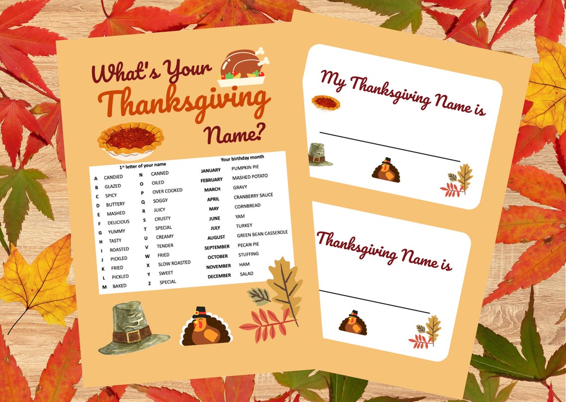 Whats Your Thanksgiving Name? Name Generator Thanksgiving Printable ...