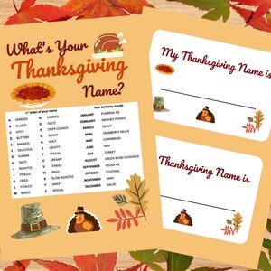 Whats Your Thanksgiving Name? Name Generator Thanksgiving Printable ...