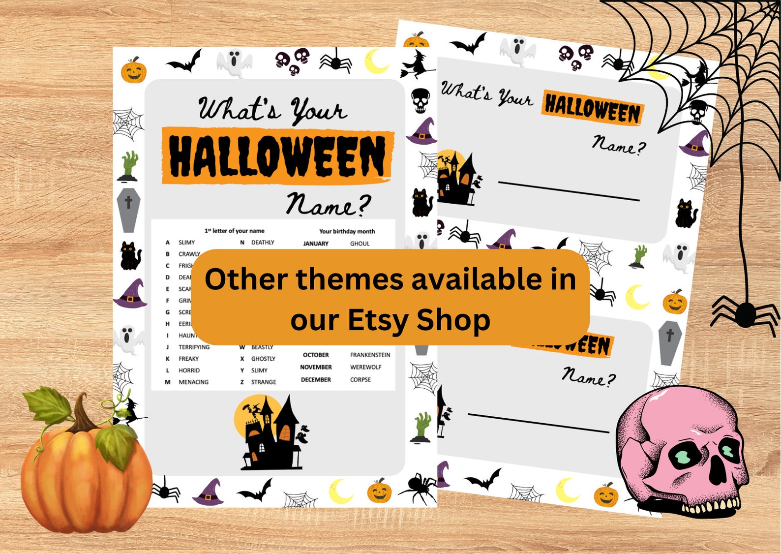 Whats Your Halloween Name? Name Generator Halloween Printable Party ...
