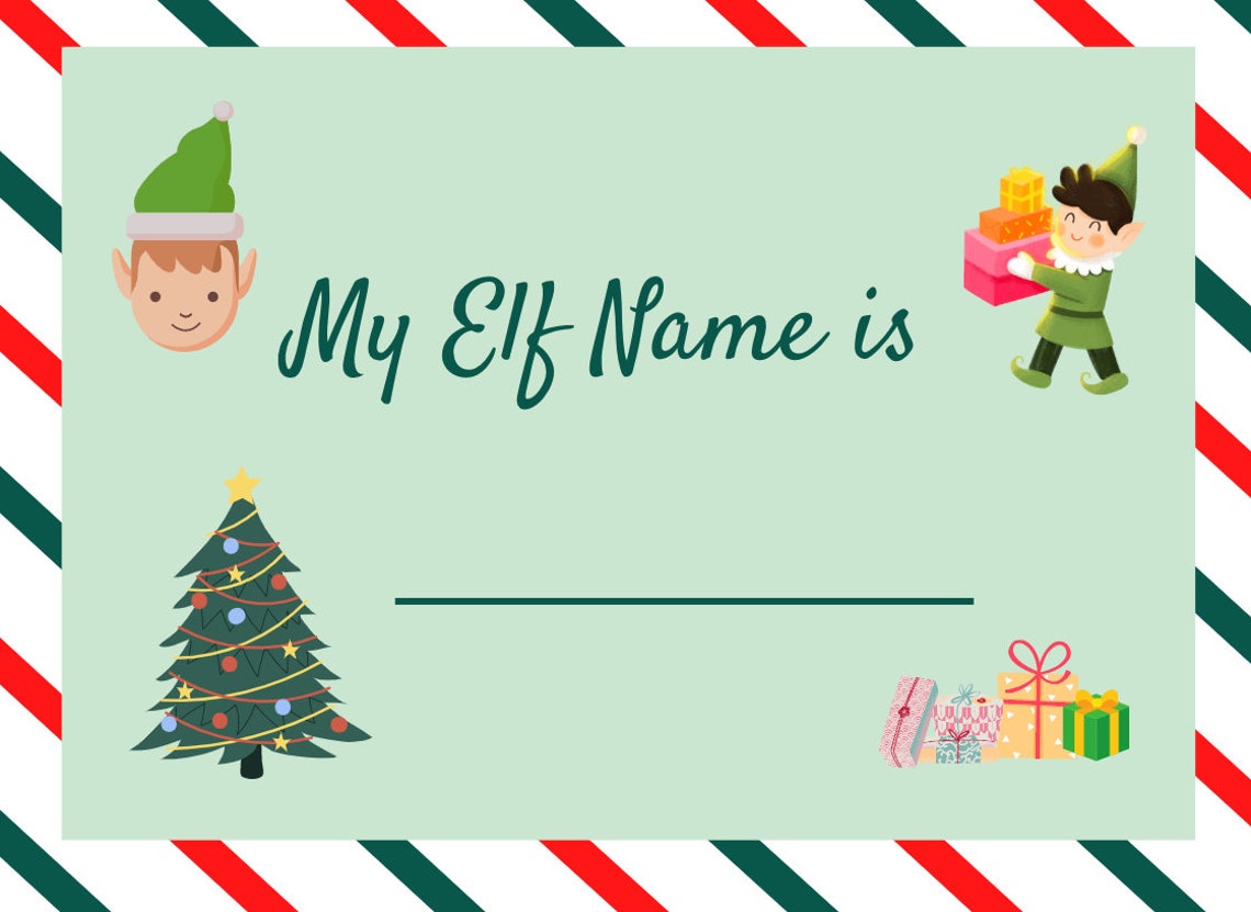 Whats Your Elf Name? Elf Name Generator Christmas Printable Party Game ... Whats Your Elf Name? Elf Name Generator Christmas Printable Party Game ...