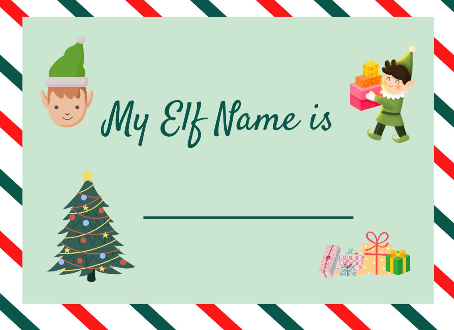 Whats Your Elf Name? Elf Name Generator Christmas Printable Party Game ... Whats Your Elf Name? Elf Name Generator Christmas Printable Party Game ...