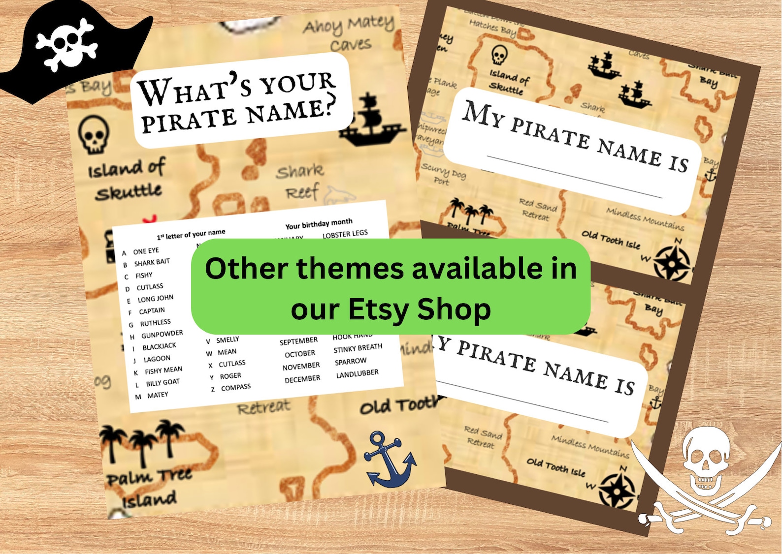 What's Your Pirate Name? Name Generator Printable Party Game Instant ...