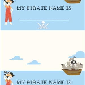 What's Your Pirate Name? Name Generator Printable Party Game Instant ...