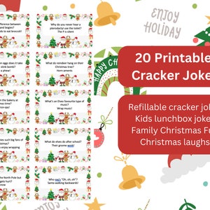 20 Christmas Cracker Jokes Printable Christmas Cracker Jokes Instant ...