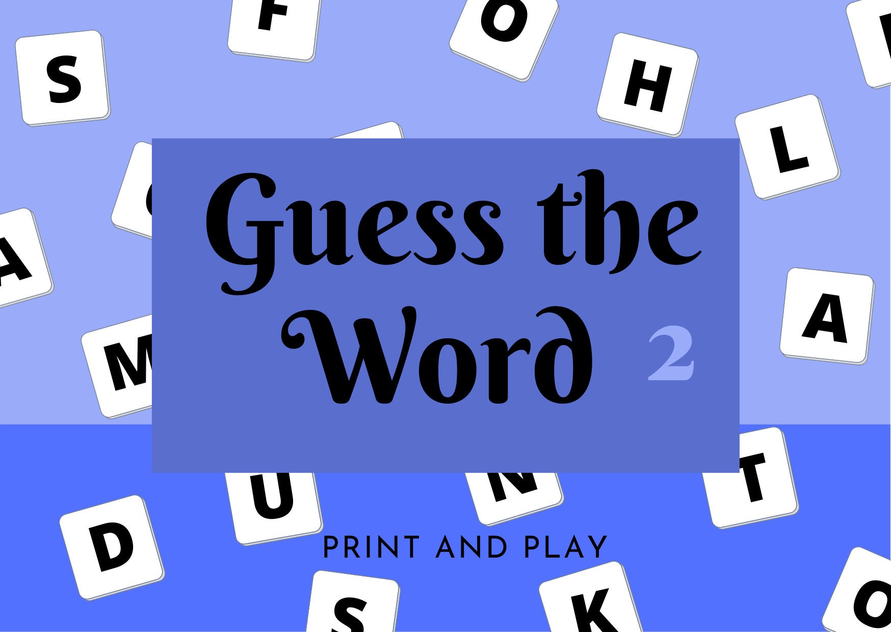 Guess the Word Family Game Night Guess the Word Game Instant Download ...