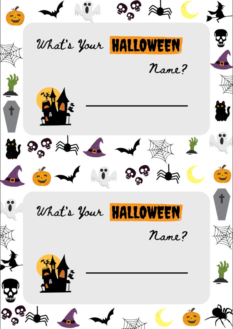 Whats Your Halloween Name Instant Download Halloween Name Generator ...