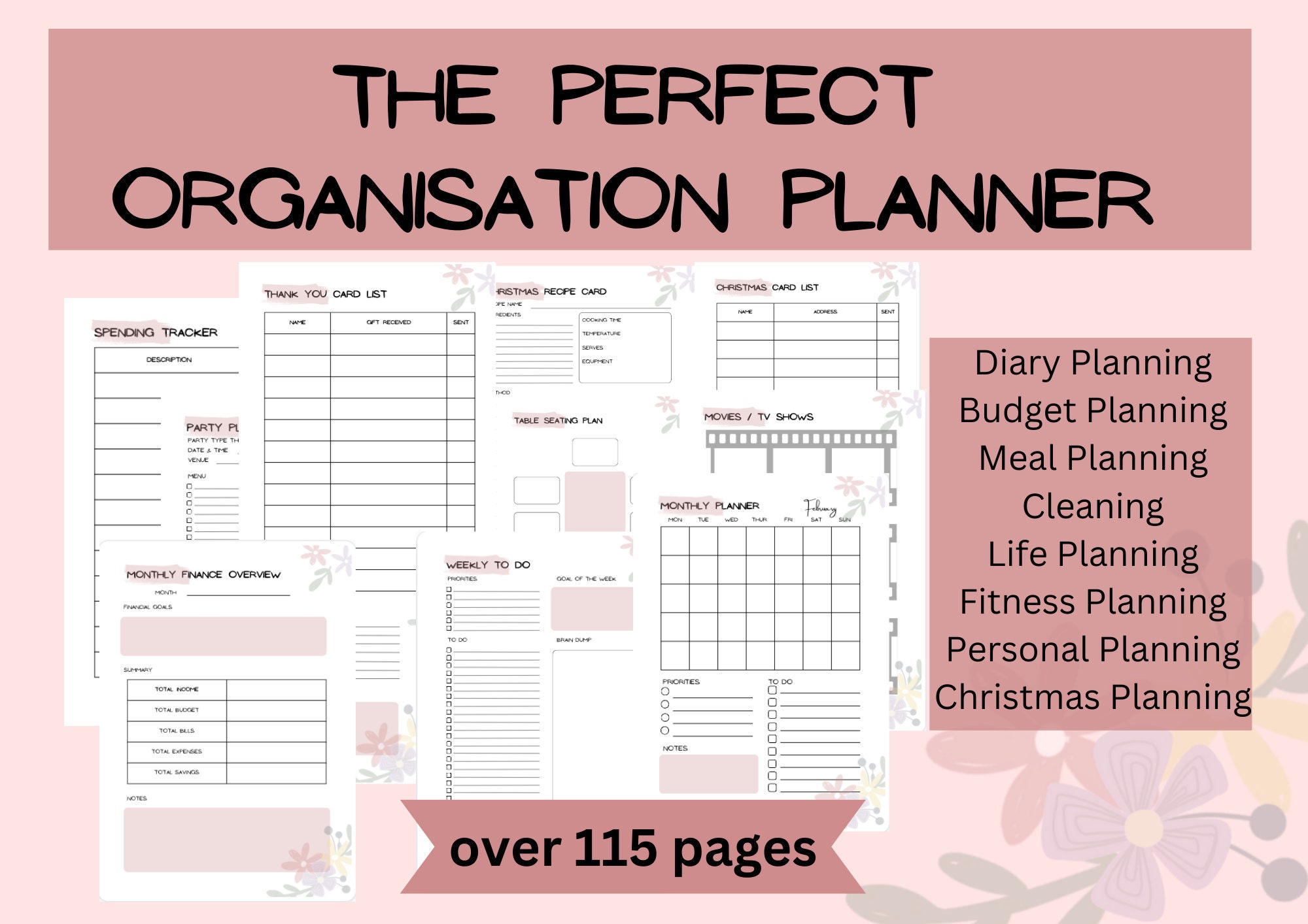 Printable All in One Planner 115 Planning Pages All in One - Etsy