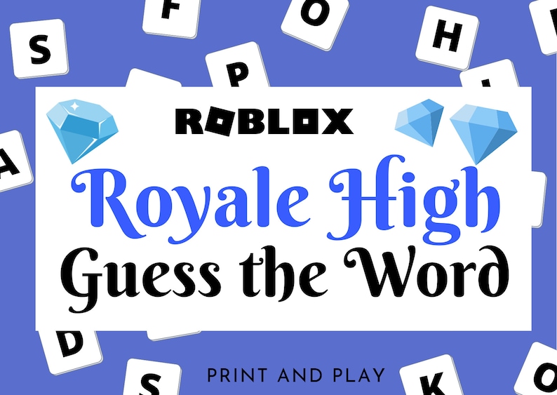 Royale High Guess the Word & Roblox Bingo Game Variety Pack Digital ...