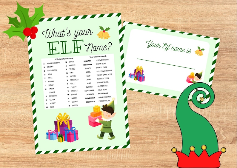Whats Your Elf Name? Elf Name Generator Printable Elf Name Instant ...