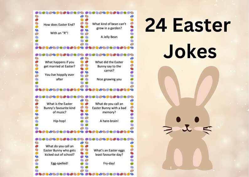 24 Easter Jokes Printable Easter Jokes Instant Download Easter Jokes ...