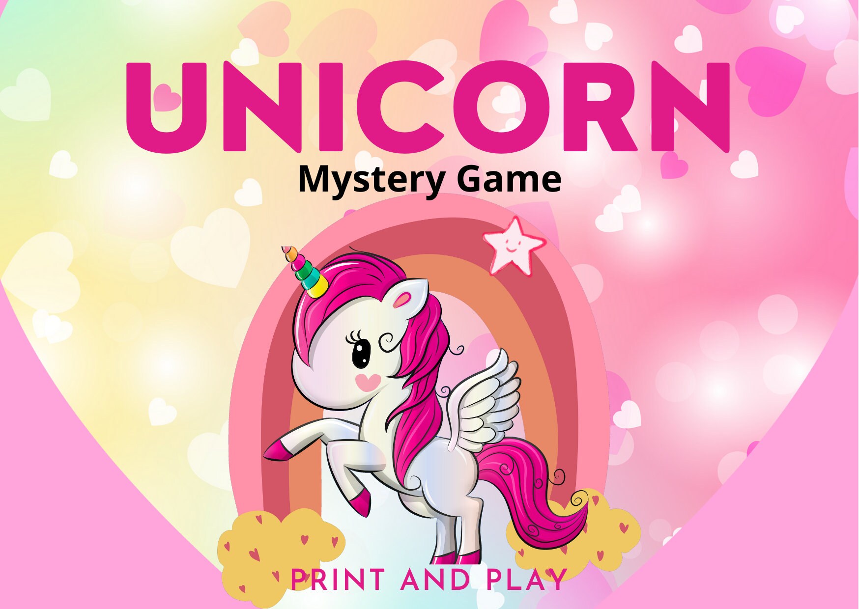 Unicorn Print & Play Mystery Game Unicorn Theme Game Kids Unicorn Fun ...