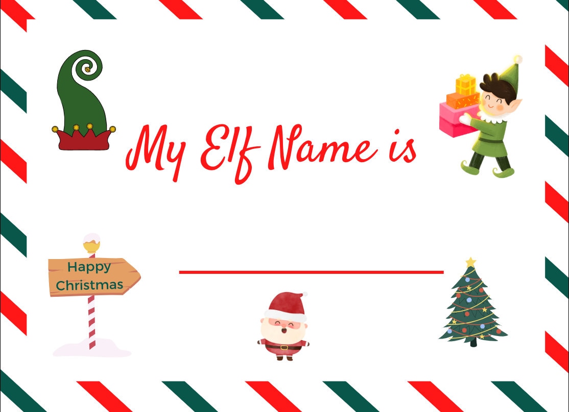 Whats Your Elf Name? Name Generator Printable Party Game Instant ...