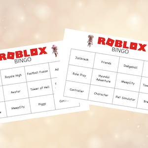 Roblox Bingo Digital Download 26 Game Cards Roblox Print at Home Party ...