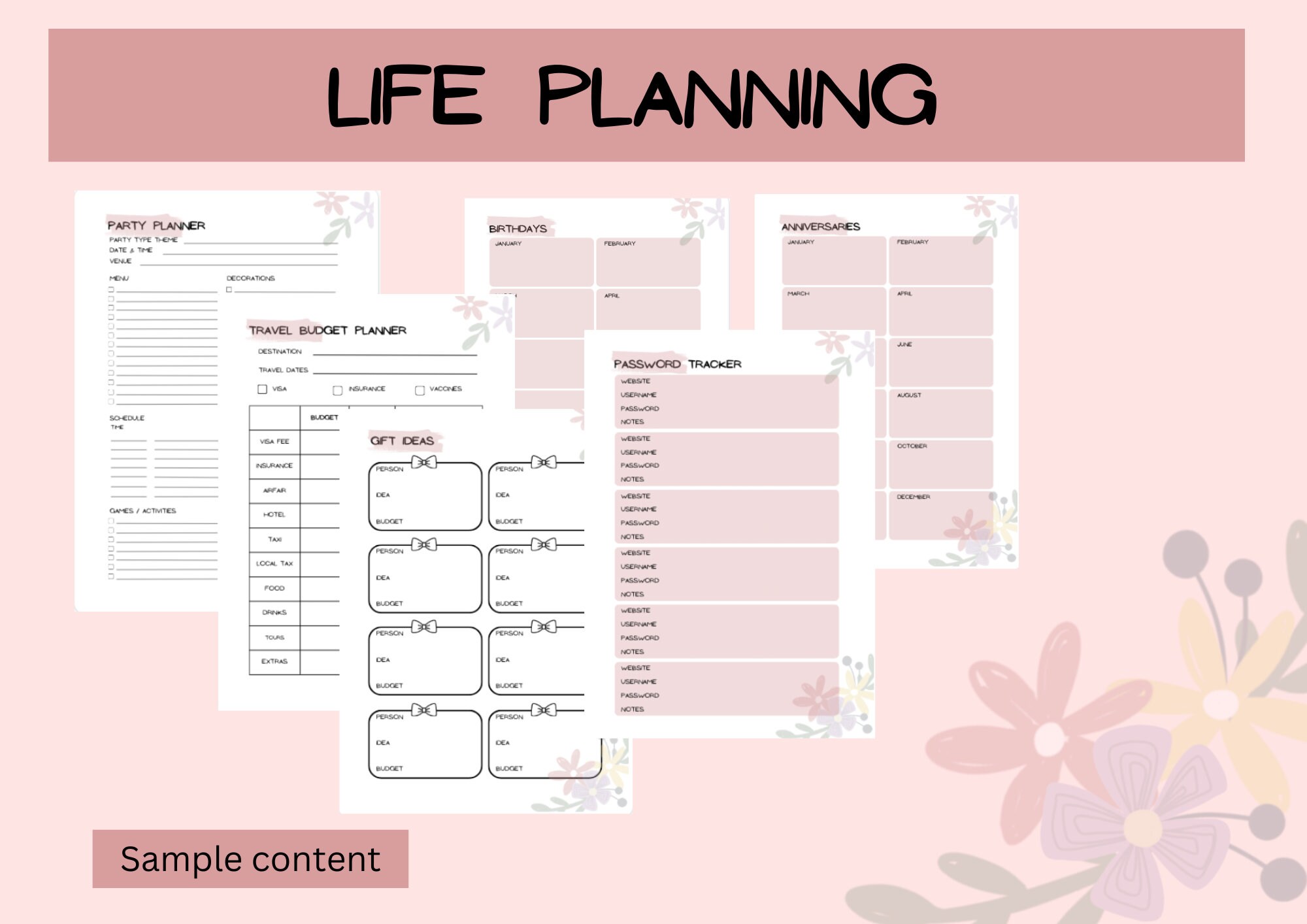 Personal Printable Planner All in One Planner Bundle Planner - Etsy