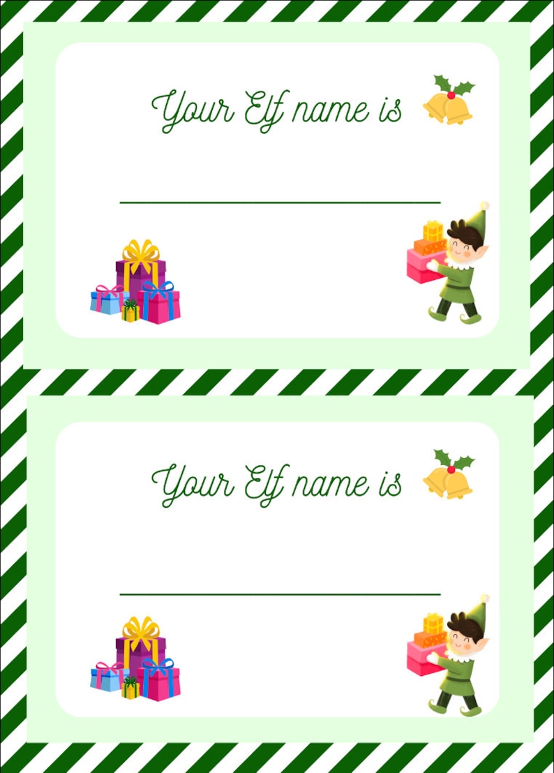 Whats Your Elf Name? Elf Name Generator Printable Elf Name Instant ...