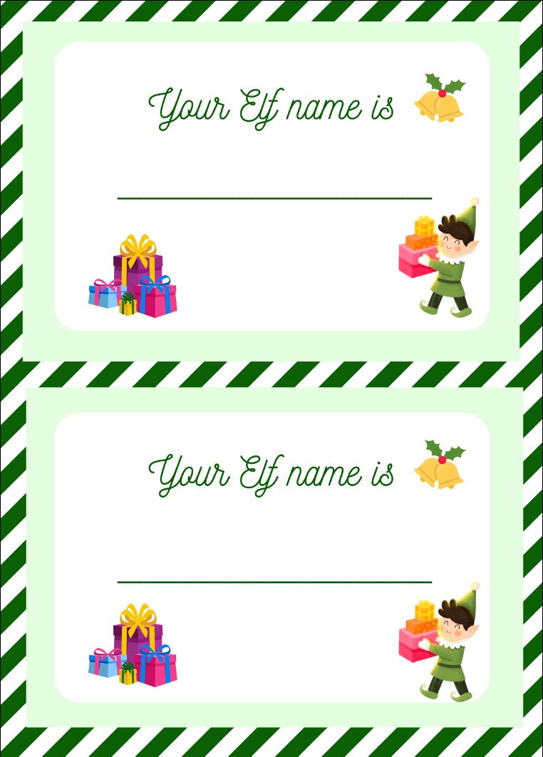Whats Your Elf Name? Elf Name Generator Printable Elf Name Instant ...