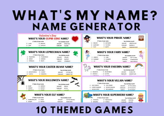 What's My Name Name Generator Printable Instant Download - Etsy