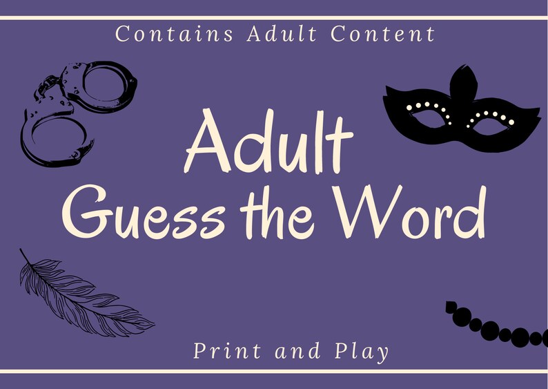 Guess the Word Adult Game Guess the Word Suggestive Sexy Game Rude ...