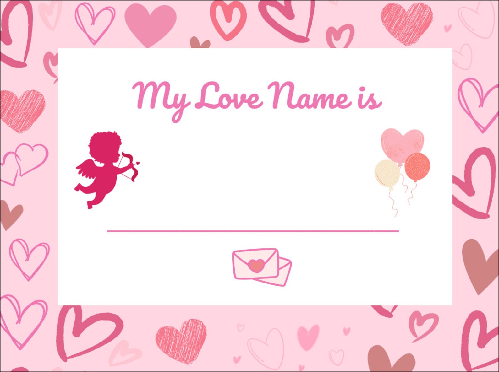 Whats Your Love Name Name Generator Printable Party Game Instant ...