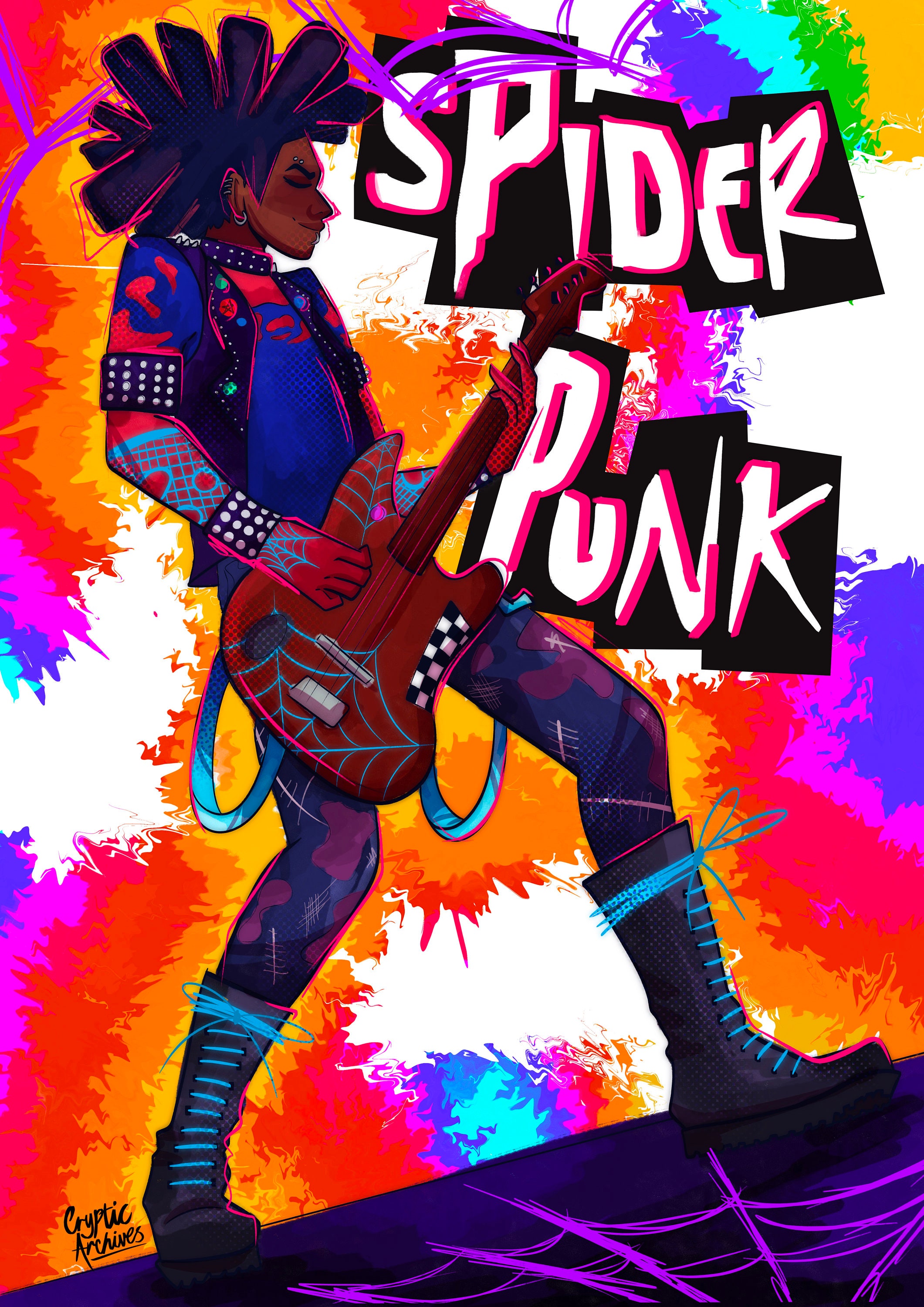 Spiderpunk/hobie Brown A4 Print Spiderverse - Etsy