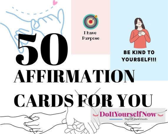 50 Affirmation Cards Digital Download Mindfulness | Etsy