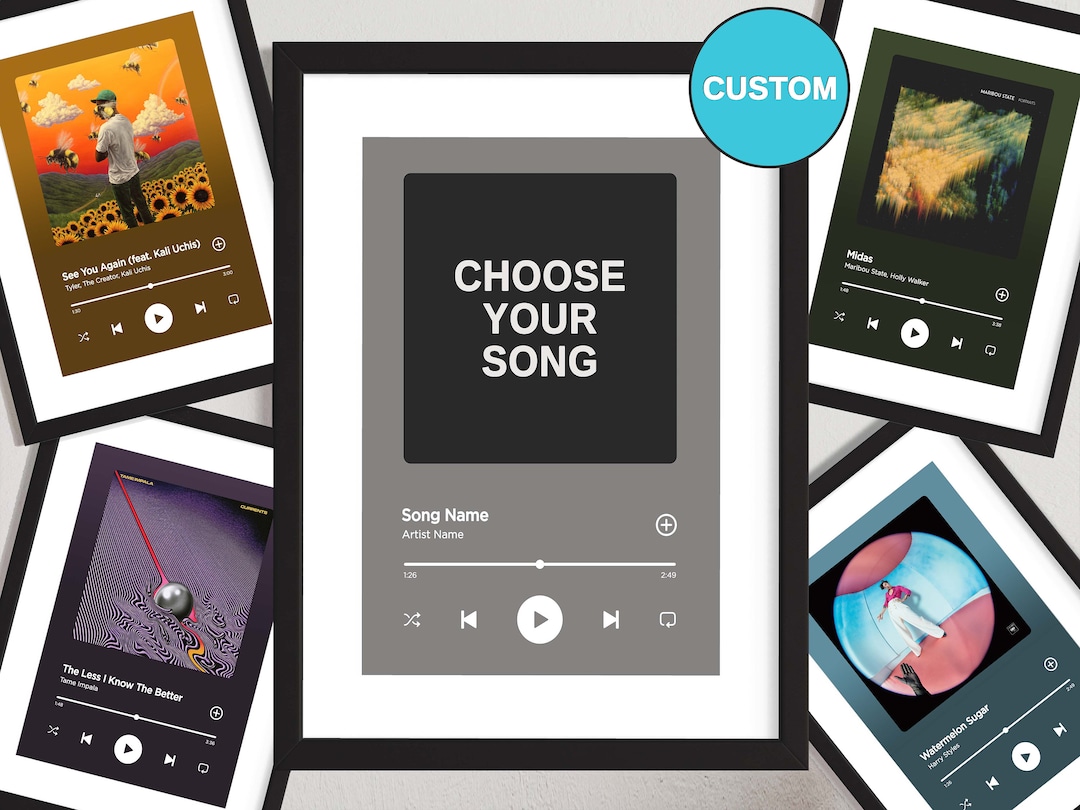 Custom Song Print | Choose Any Album | A2 A3 A4 Framed Poster Print ...
