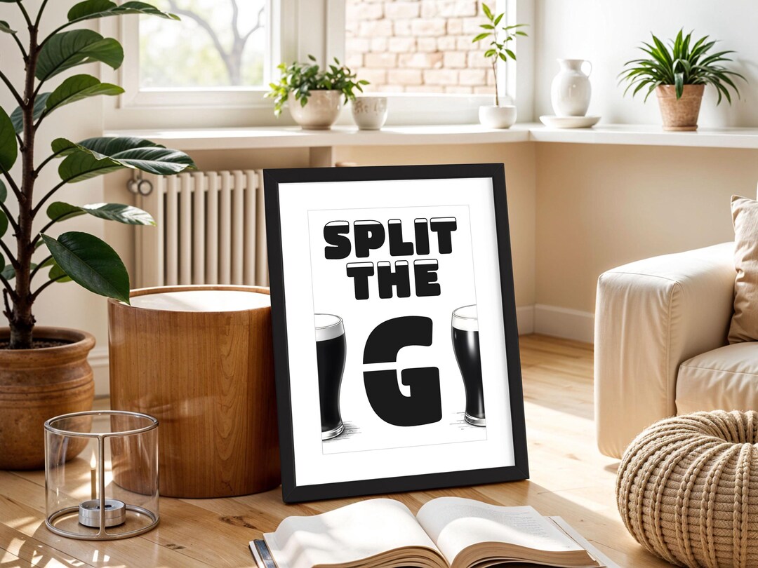 Guinness Split the G Wall Art | Guinness Beer Glass Poster | Vintage ...