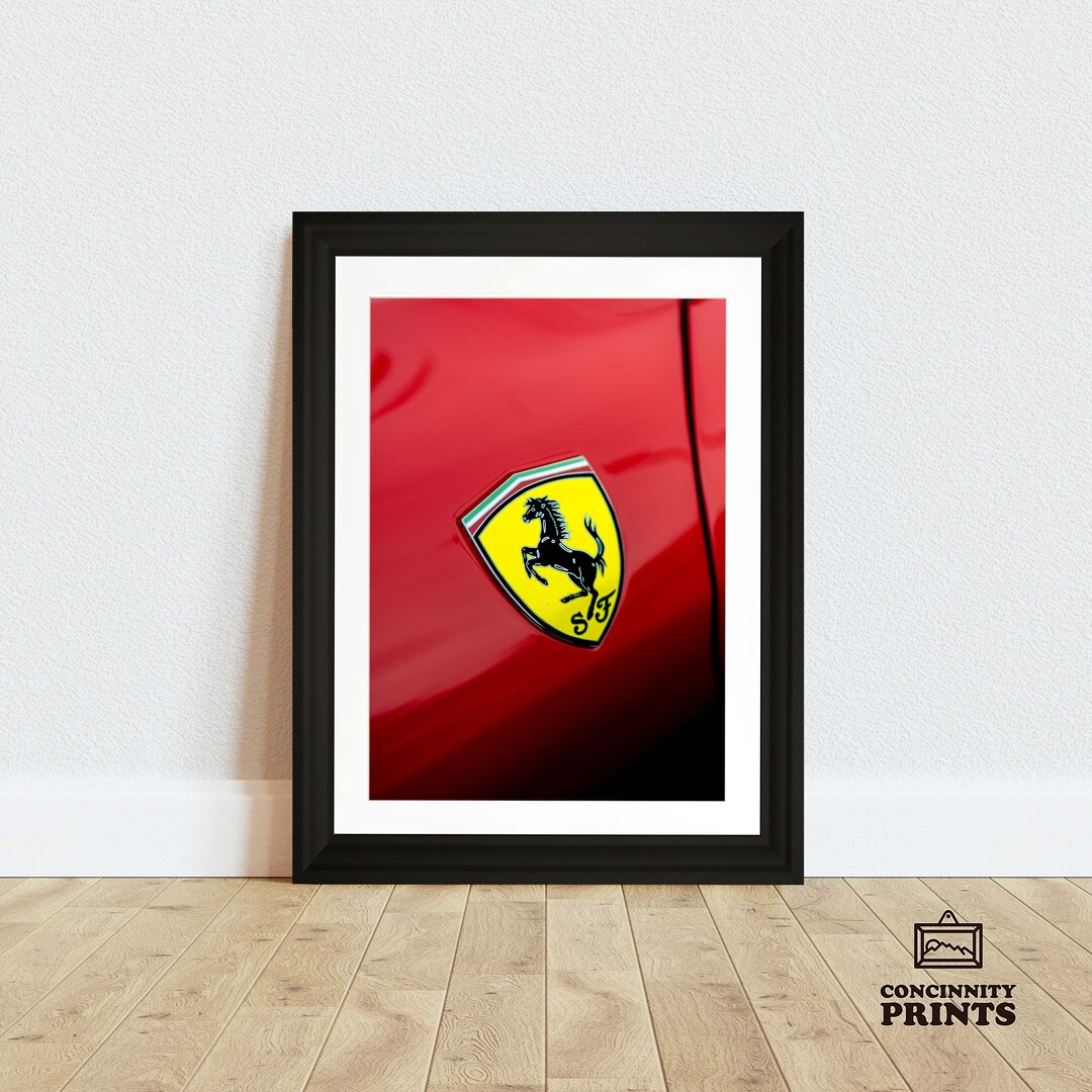 Ferrari Badge Supercar A3 A4 A2 A1 Framed Poster Print - Etsy