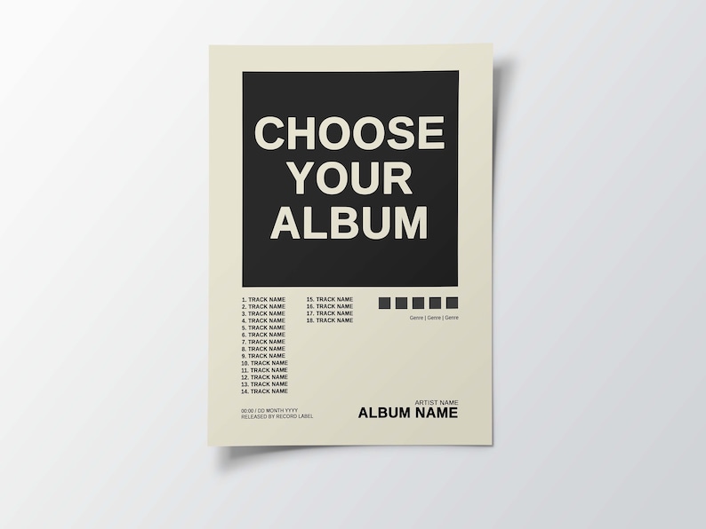 Custom Album Cover Print Choose Any Album A2 A3 A4 Framed - Etsy