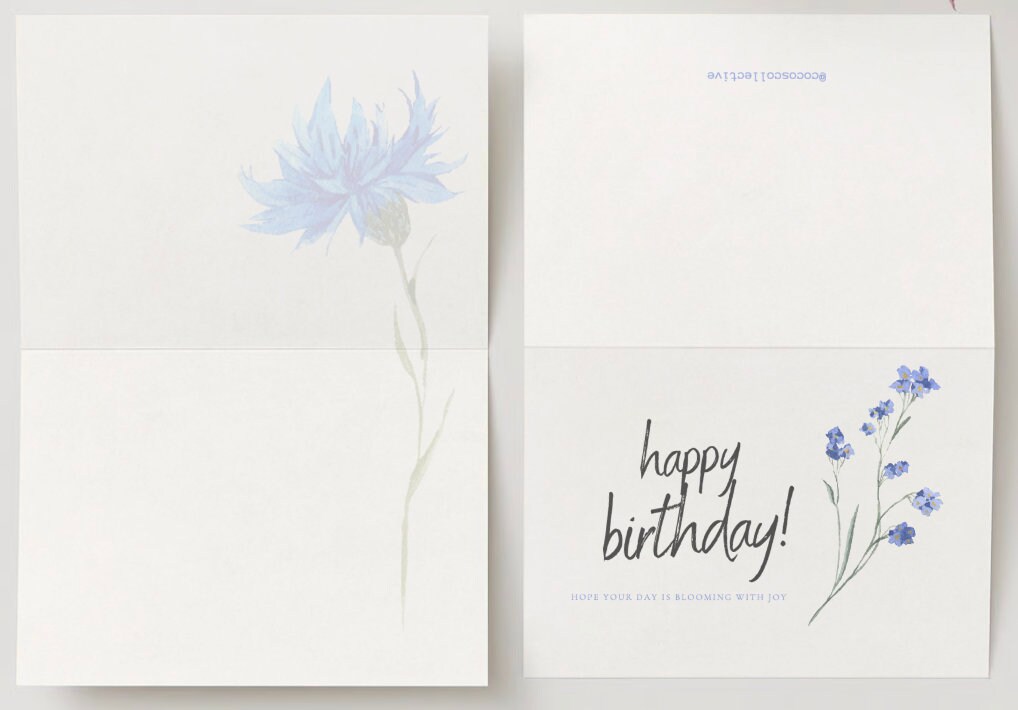 Printable Birthday Greeting Card Beautiful Flower Watercolor Design ...