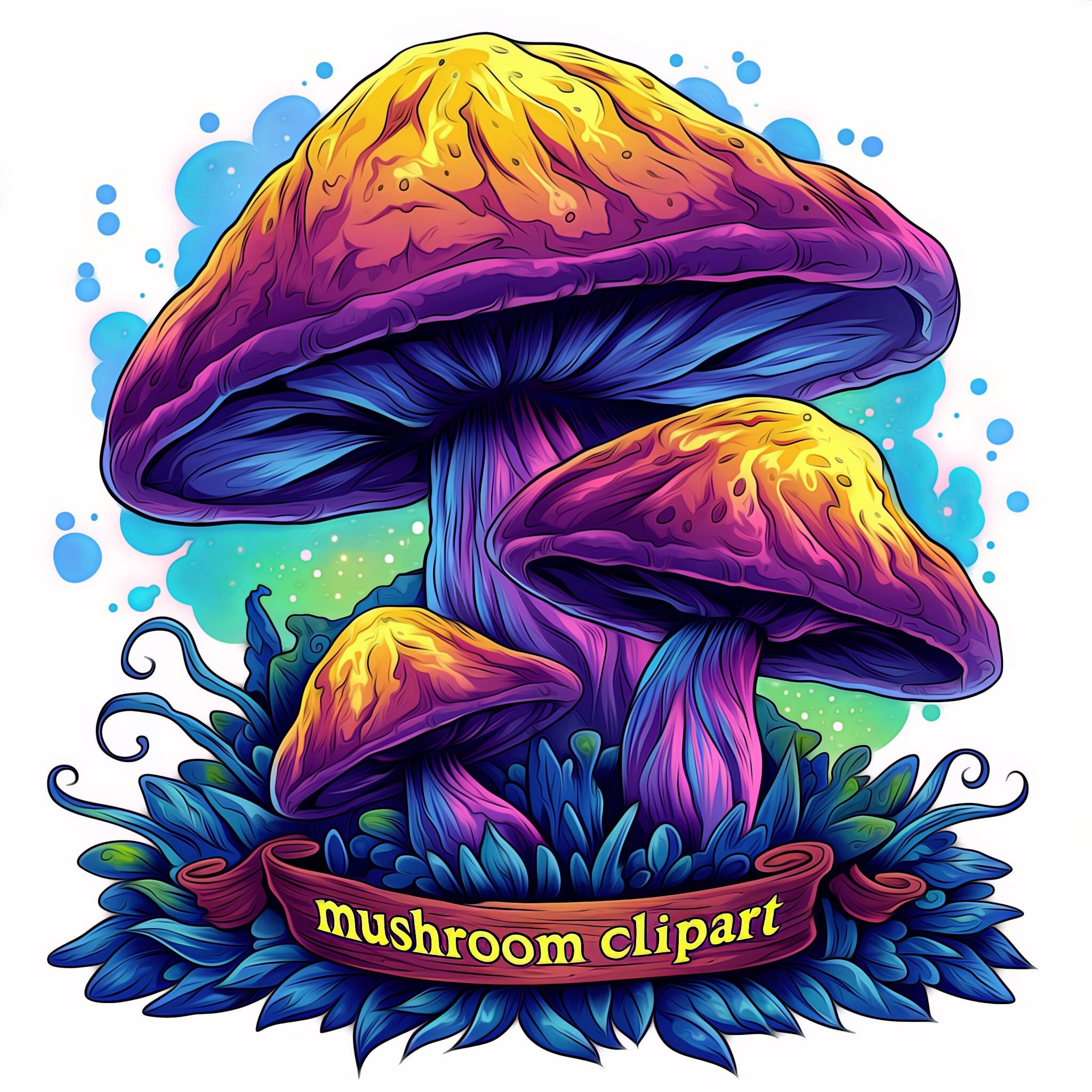 50 PNG Magic Mushrooms Clipart, Fly Agaric Sublimation, Psychedelic ...