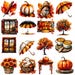 Cozy Autumn 37 Clipart, Watercolor PNG Bundle, Autumn Flowers, Autumn ...