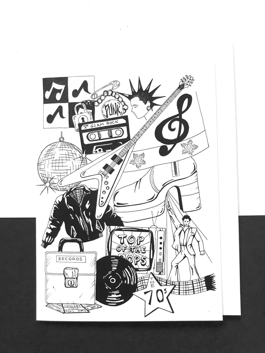 1970's Greeting Card, Grew up in 70's, Music Card, Punk Card, Disco ...