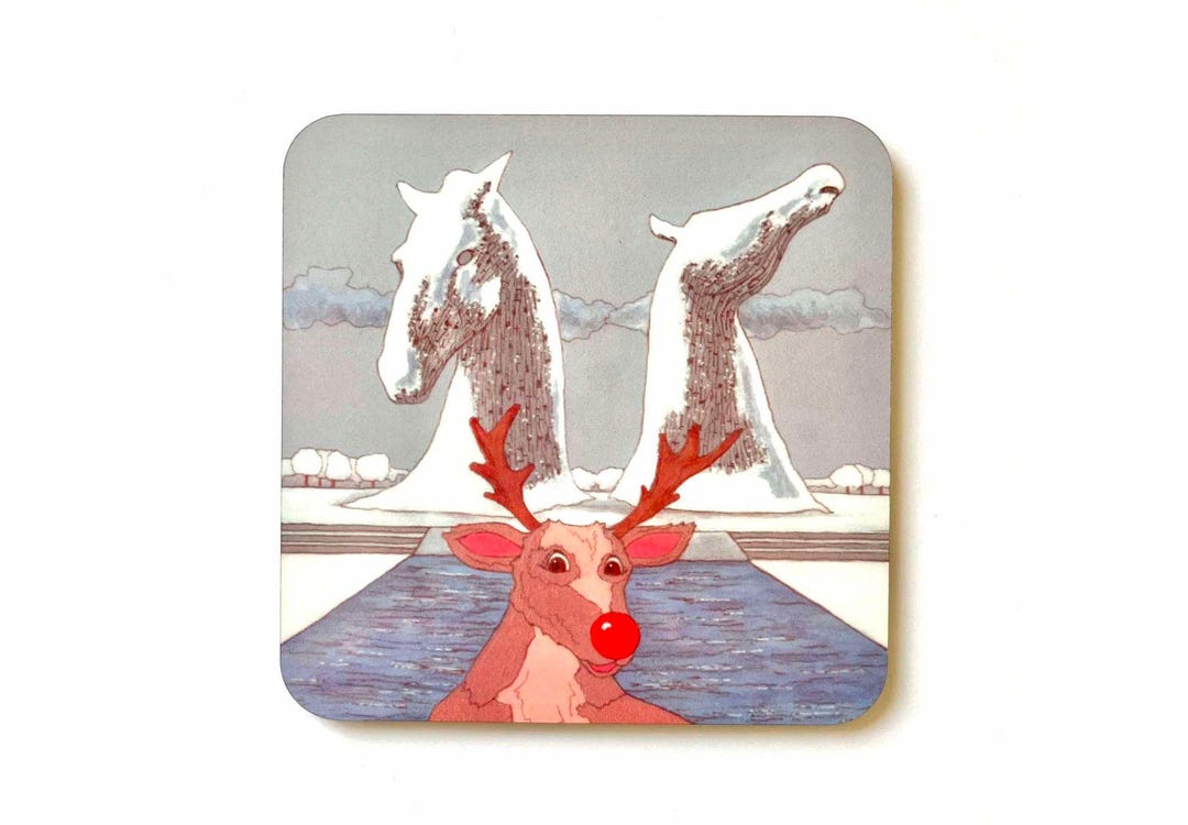 Kelpies Coaster, the Kelpies, Scotland Coaster, Christmas Coaster ...