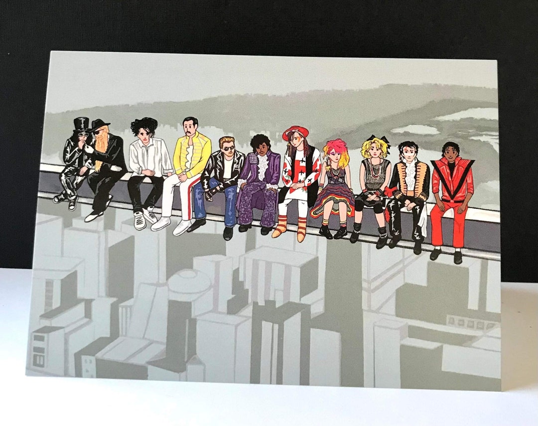 1980’s Greeting Card, Eighties Style Card, Music Lover Card, Rock Music ...