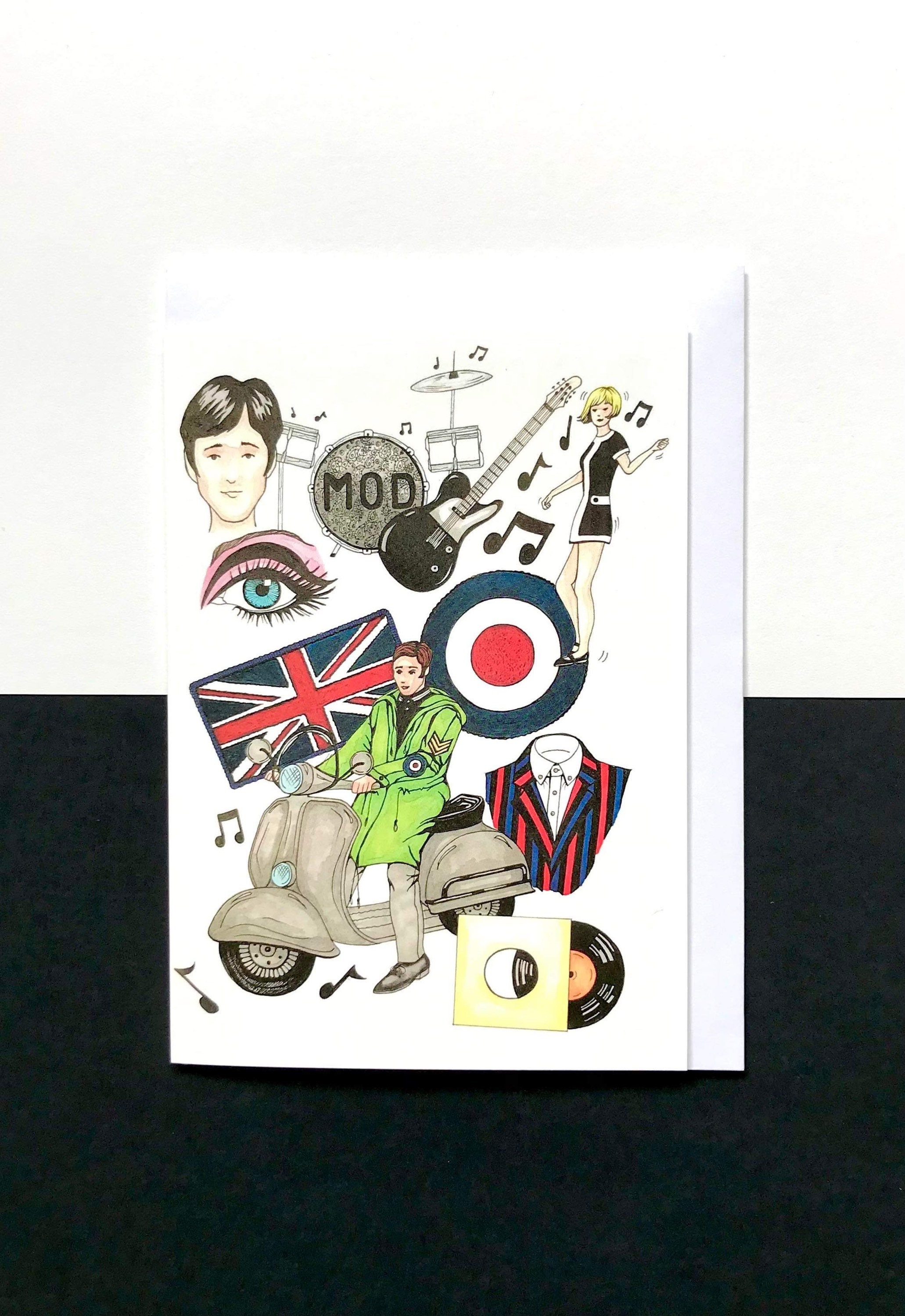 60s Card, Swinging Sixties Card, Mod Card, Birthday Card, Music Card ...