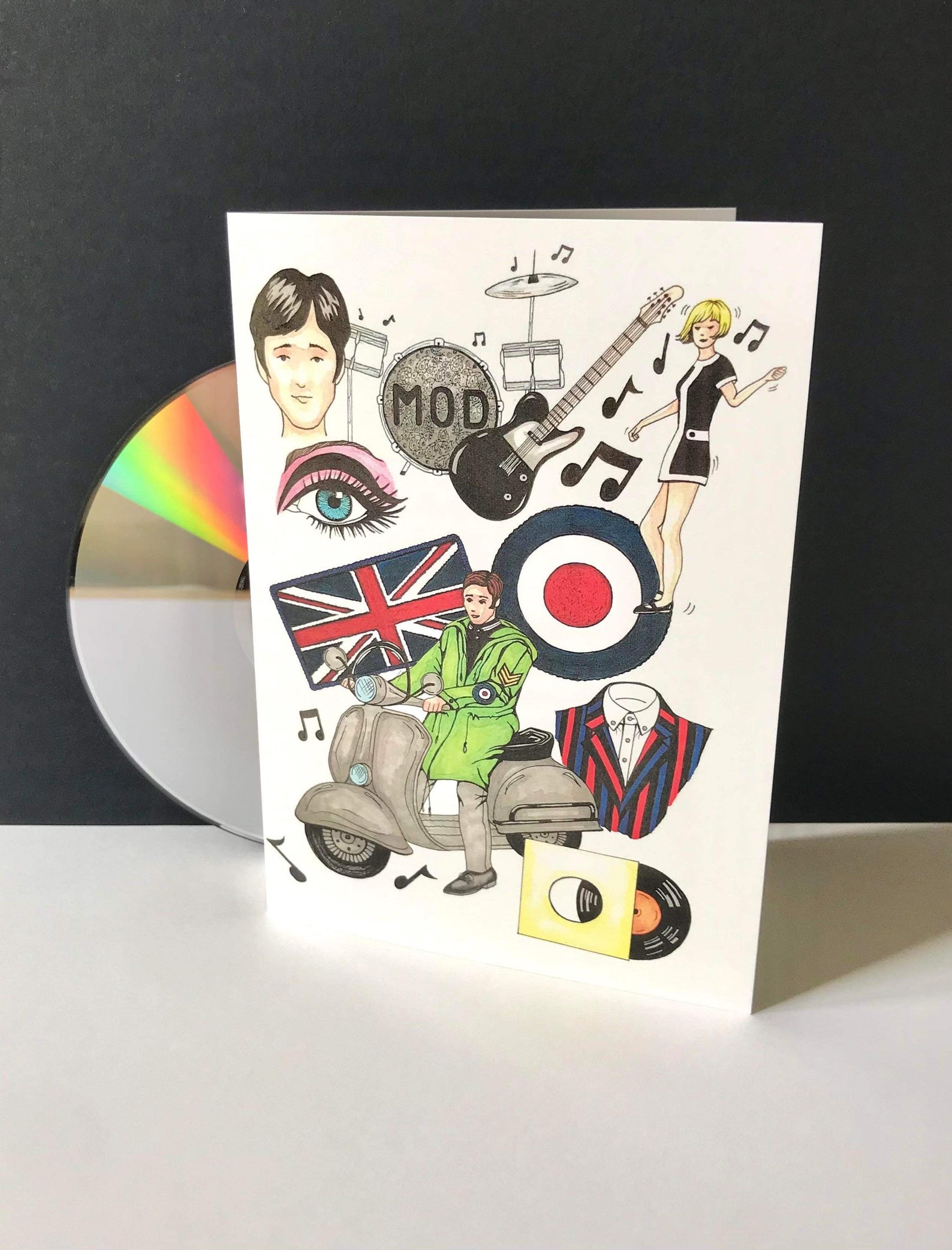 60s Card Swinging Sixties Card Mod Card Birthday Card - Etsy