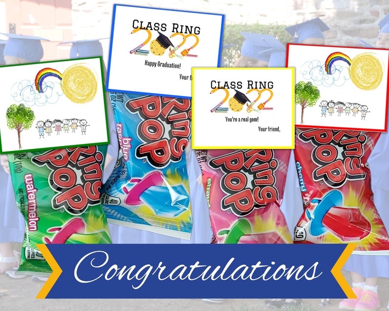 Prek/kindergarten Class Ring Pop Treat Topper DIY Printable - Etsy