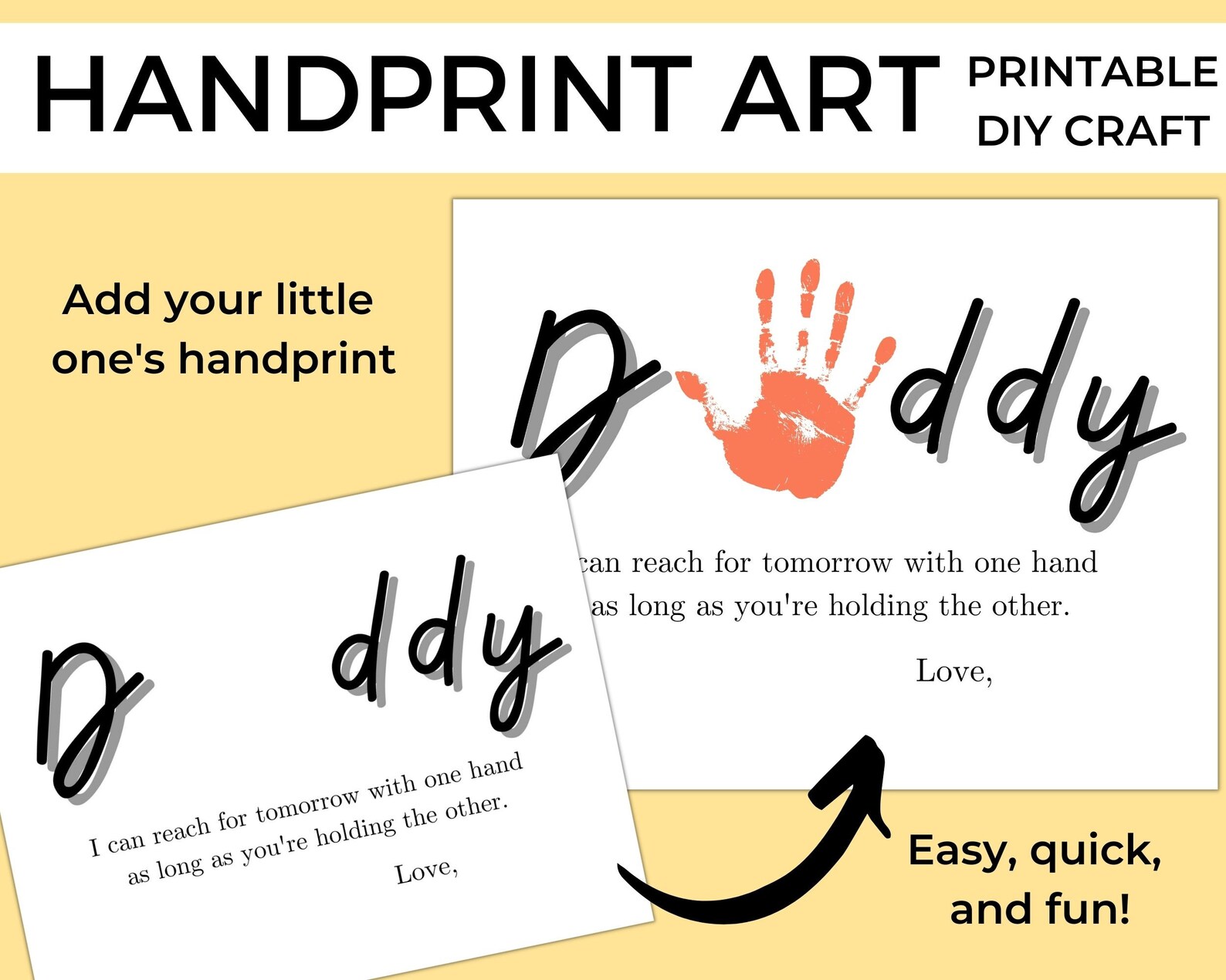 Father's Day Handprint Art Printable DIY Craft Keepsake - Etsy