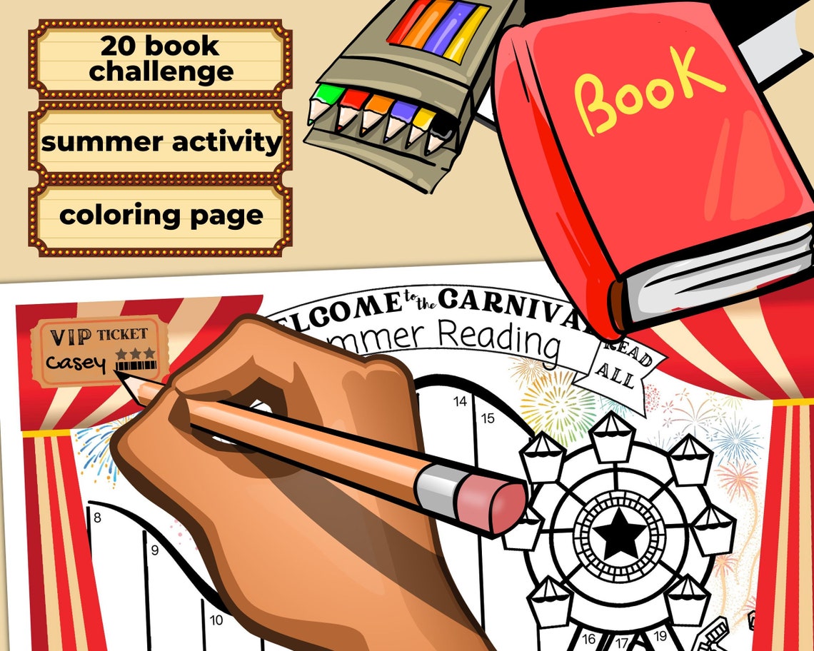 Summer Reading Tracker Printable Kids Book Reading Challenge - Etsy