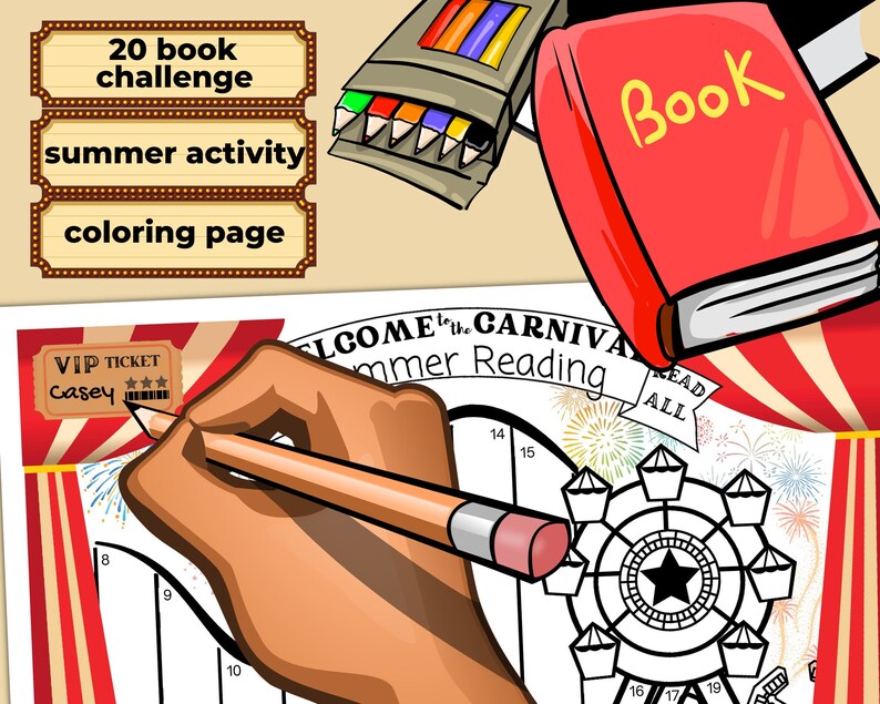Summer Reading Tracker Printable Kids Book Reading Challenge - Etsy