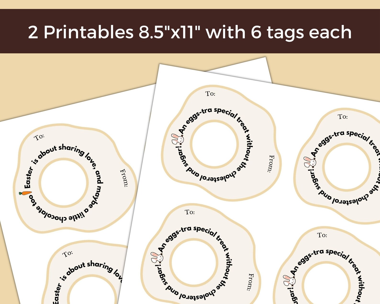 Fried Easter Egg Gift Tag Printable Instant Digital Download - Etsy