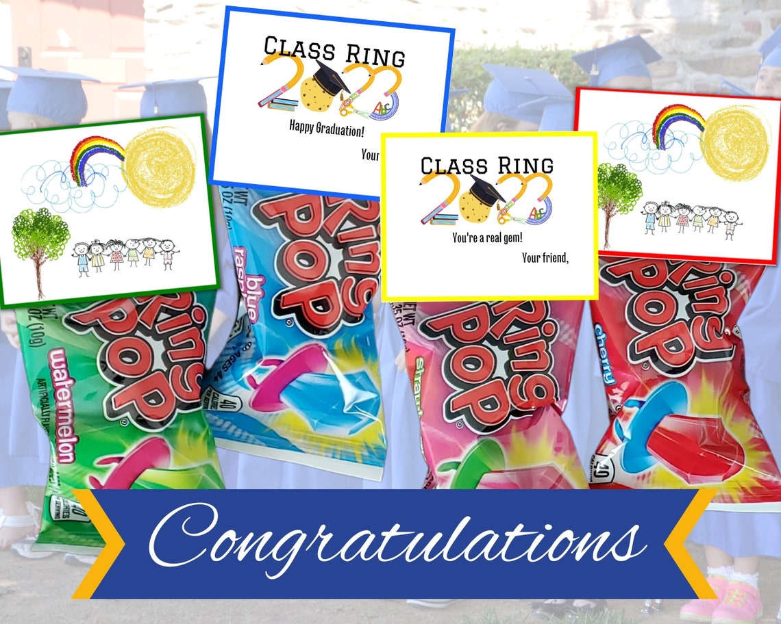 Prek/kindergarten Class Ring Pop Treat Topper DIY Printable - Etsy